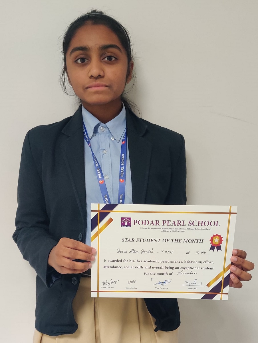 Star Student of the Month November: Classes IX -XII (Meshaf 2023-2024 ...