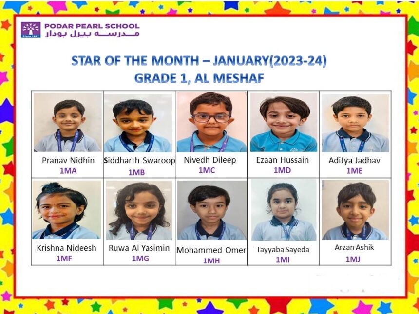 Star Student of the Month January: Class 1 & 2 (Meshaf Campus 2023-24 ...