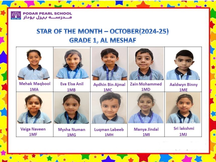 Grade I-II: Star Student of the Month October (Meshaf 2024-2025 ...