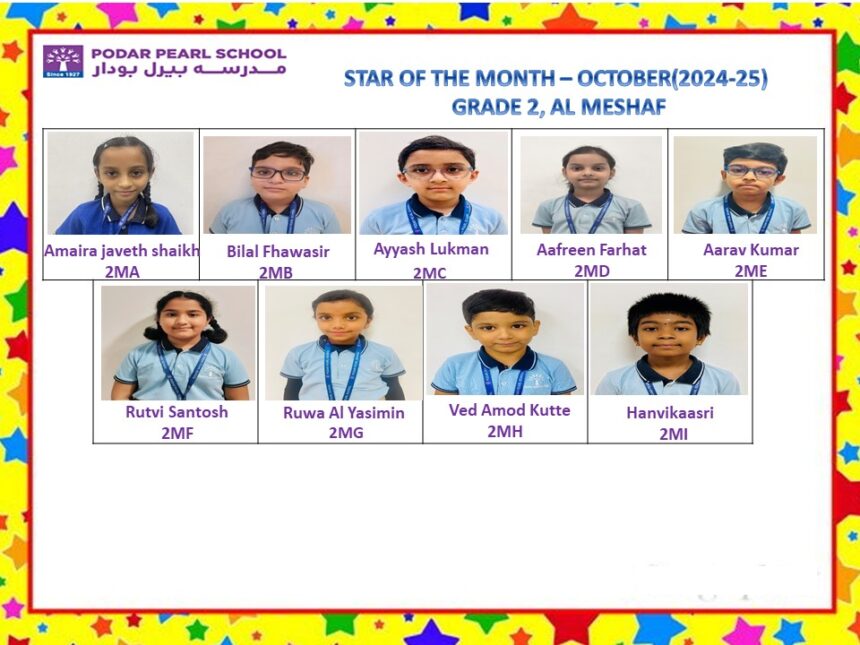 Grade I-II: Star Student of the Month October (Meshaf 2024-2025 ...