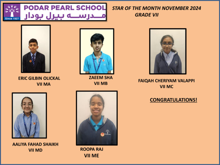 Grade 6-8: Star Student of the Month November (Meshaf 2024-2025 ...