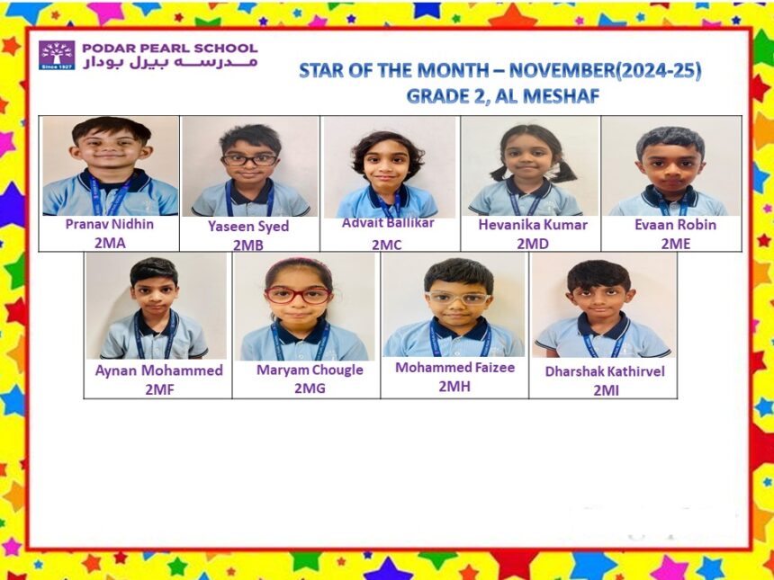 Grade 1-2: Star Student of the Month November (Meshaf 2024-2025 ...