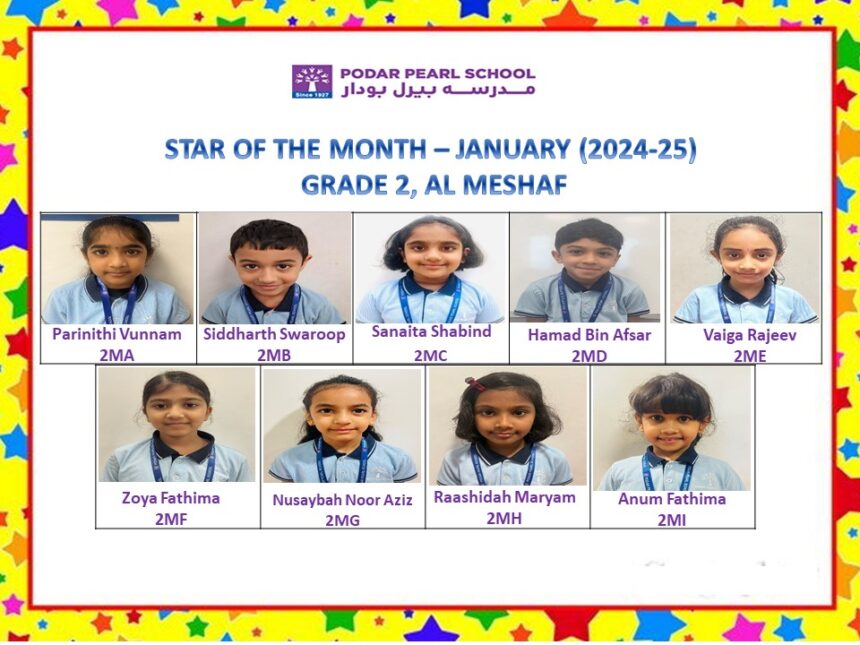 Grade 1 & 2: Star Student of the Month January (Meshaf 2024-2025 ...